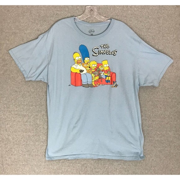 Simpsons | Shirts | The Simpsons Shirt Mens Large Blue Family On Couch ...